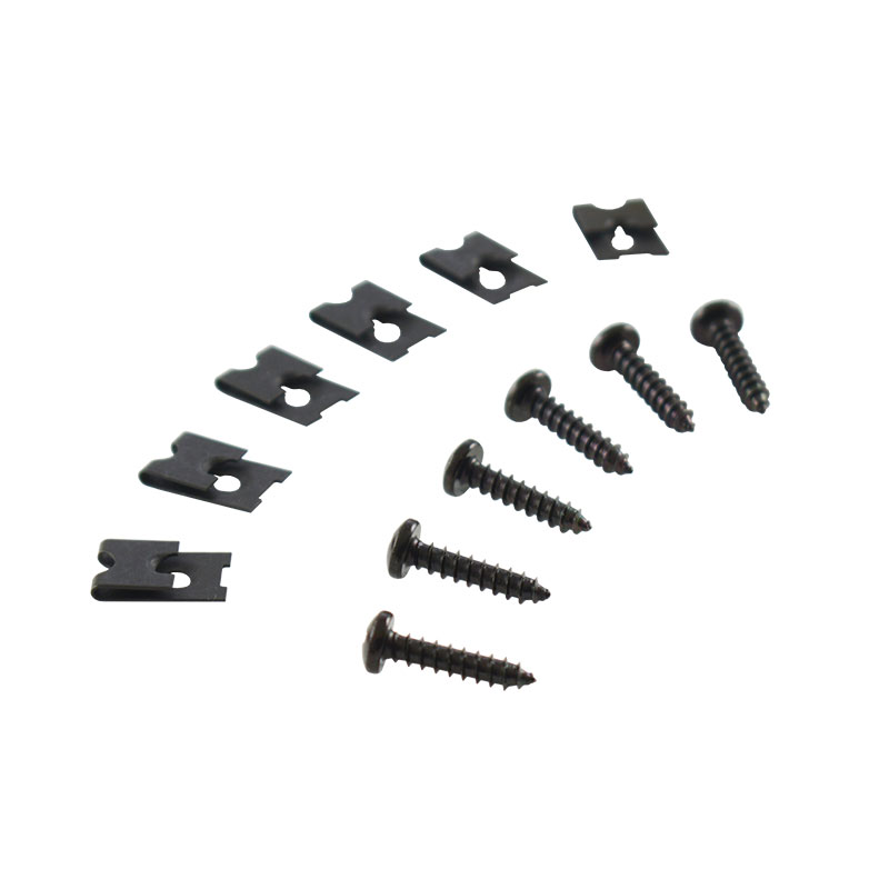 Headlight Door Screw & Clip Set - Black - 1966-77 Ford Bronco